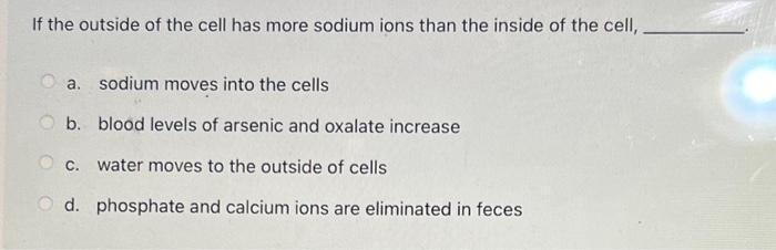 Solved If the outside of the cell has more sodium ions than | Chegg.com