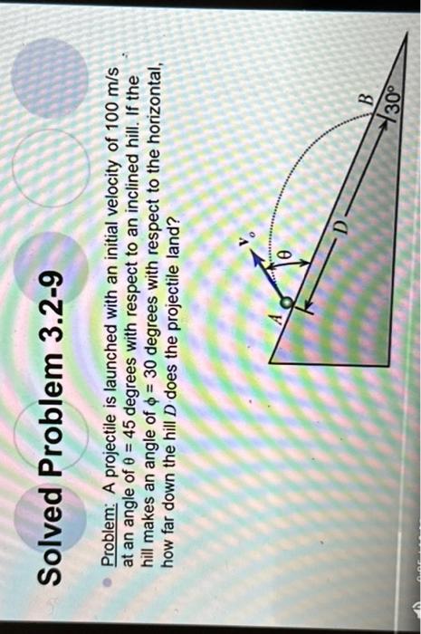 Solved Problem: A projectile is launched with an initial | Chegg.com