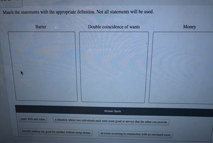 Solved Match the statements with the appropriate definition. | Chegg.com