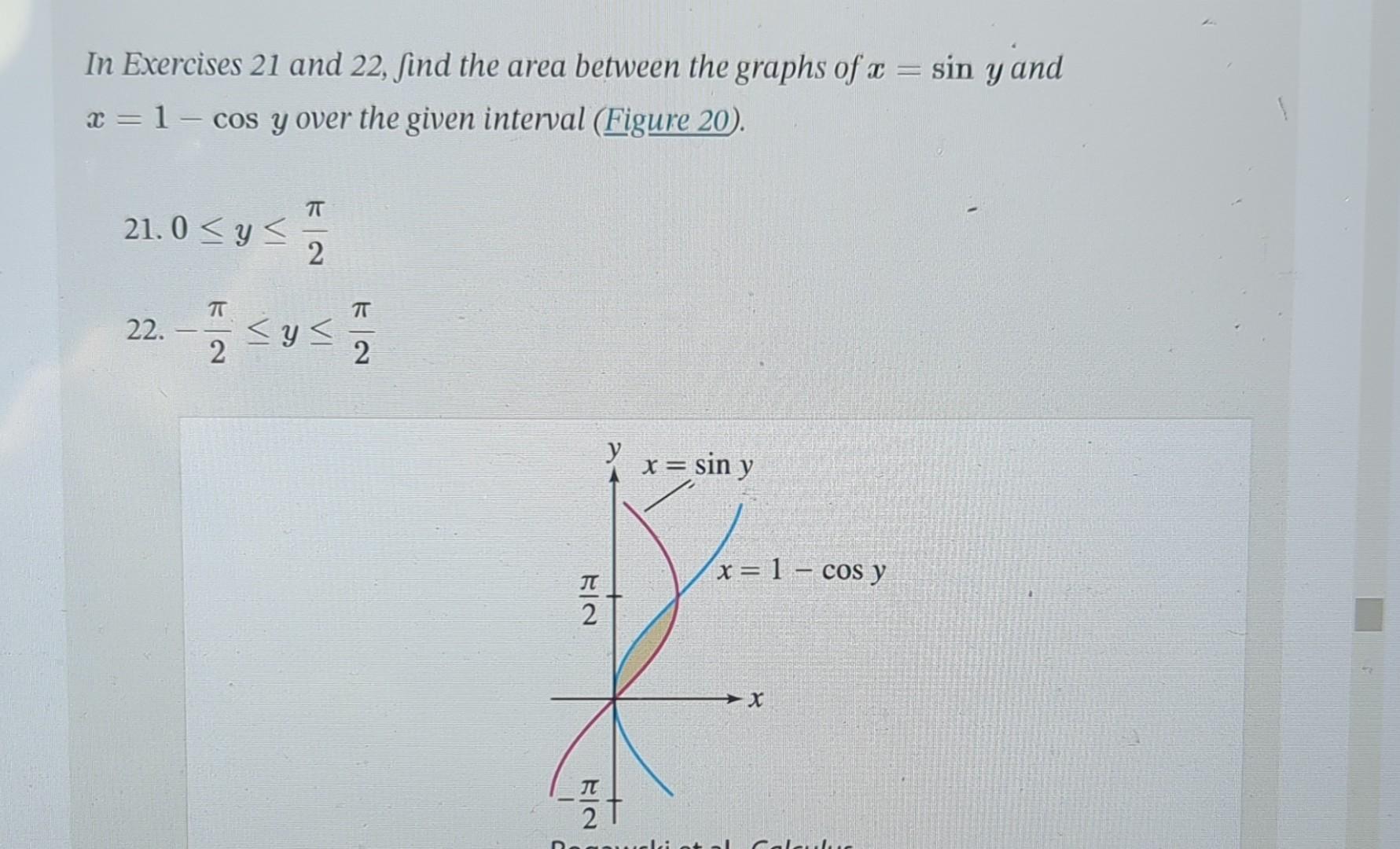 Solved In Exercises 21 and 22, find the area between the | Chegg.com