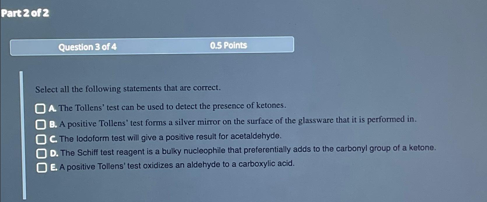 Solved Part 2 ﻿of 2Question 3 ﻿of 40.5 ﻿PointsSelect all the | Chegg.com