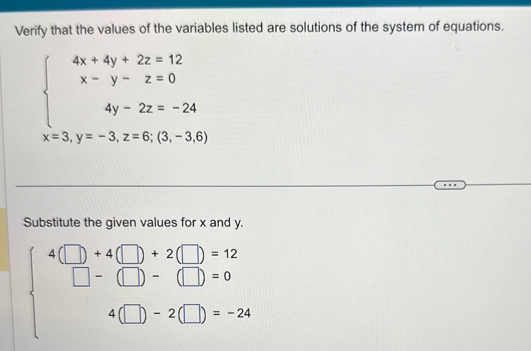 Solved Verify that the values of the variables listed are | Chegg.com