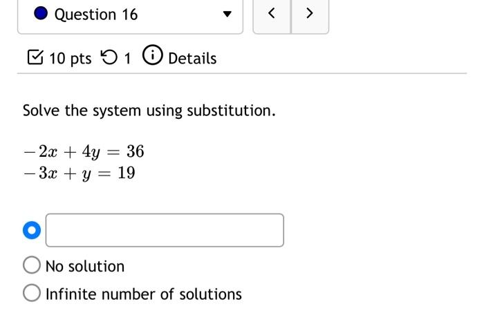 Solved Solve the system using substitution. | Chegg.com