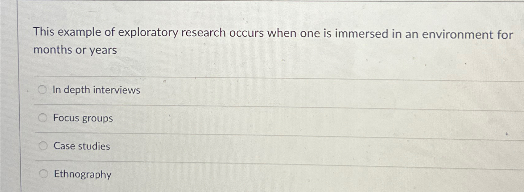 Solved This example of exploratory research occurs when one | Chegg.com