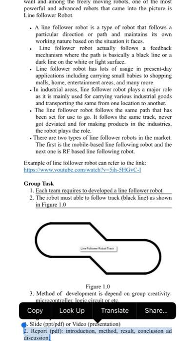 Solved Introduction to Liner Follower Robot The line | Chegg.com