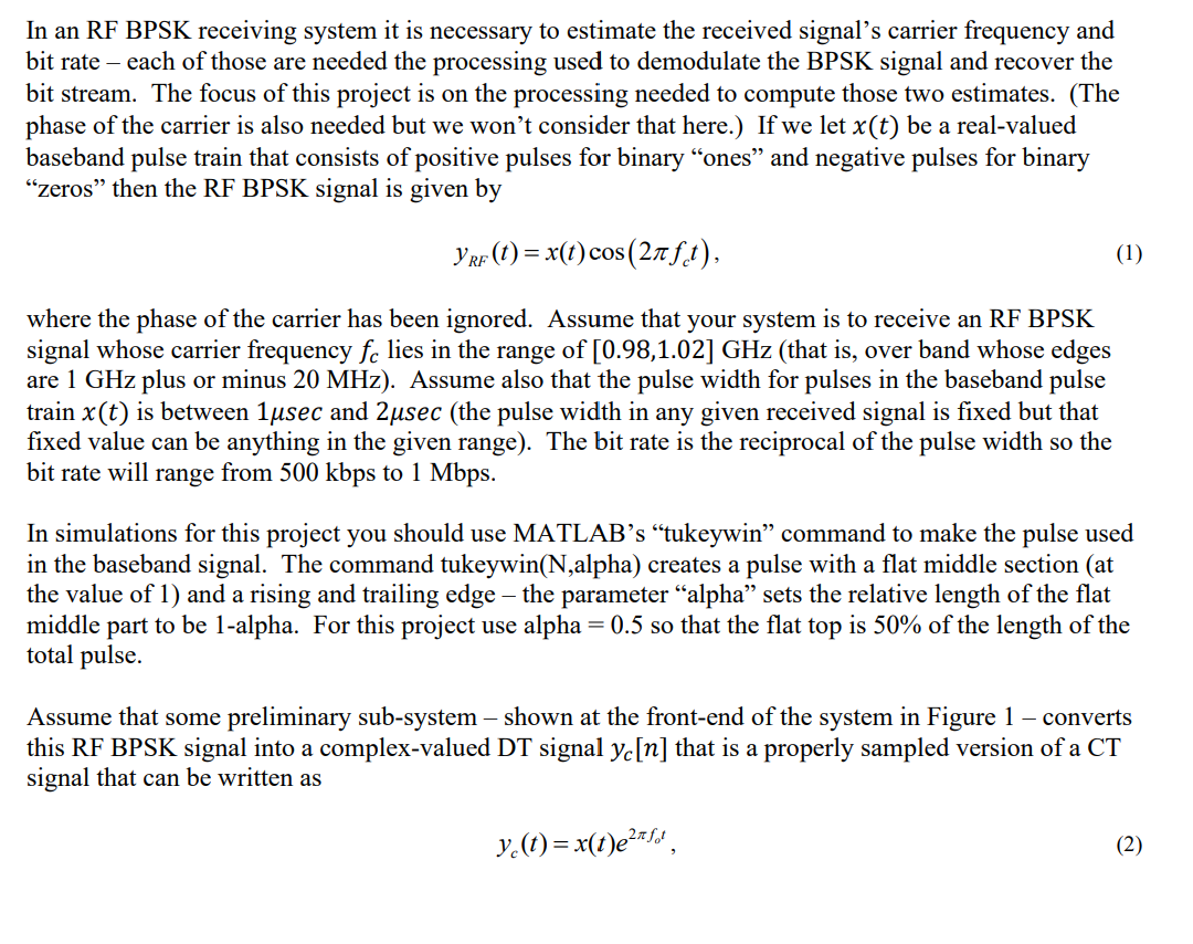Solved In an RF BPSK receiving system it is necessary to | Chegg.com