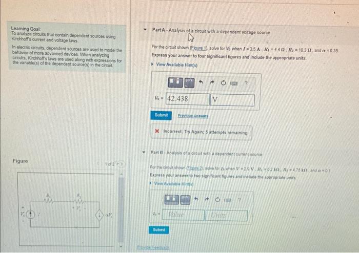 Learning Goal: Part A - Analysis of a circuc with a | Chegg.com