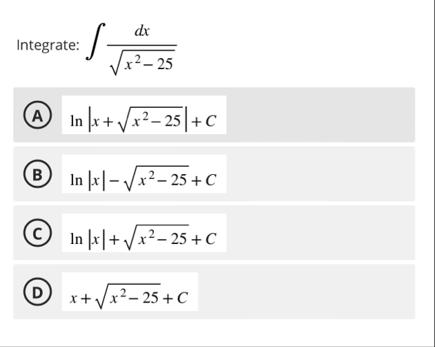 Solved Integrate: | Chegg.com