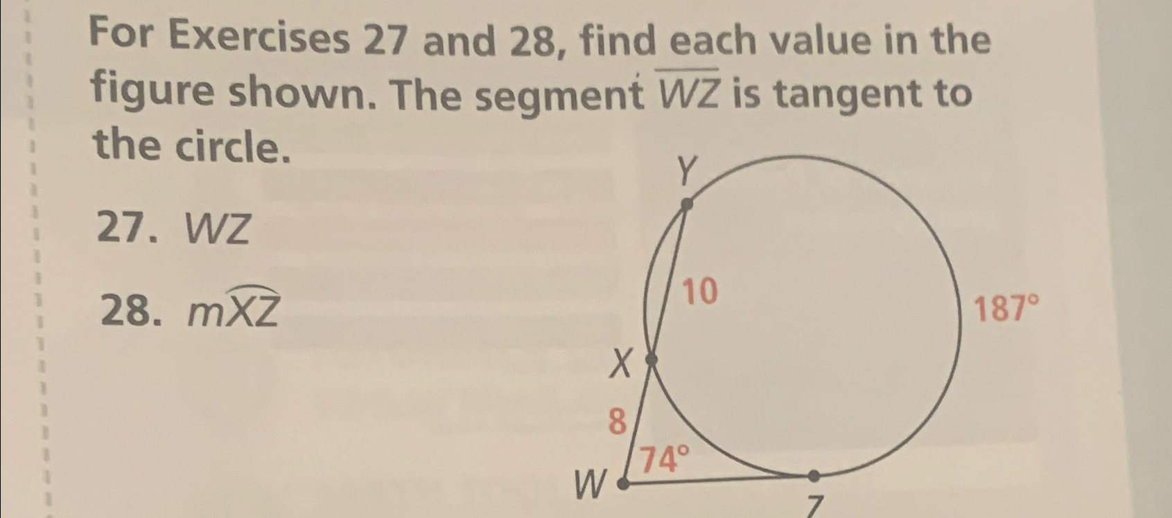 Solved For Exercises 27 ﻿and 28, ﻿find each value in the | Chegg.com