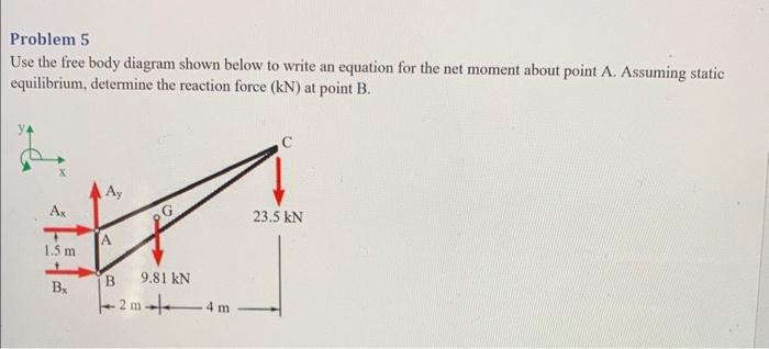 Solved Problem 5 Use the free body diagram shown below to | Chegg.com