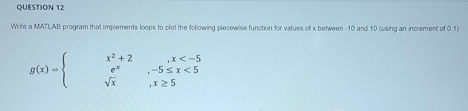 Solved Write a MATLAB program that implements loops to plot | Chegg.com