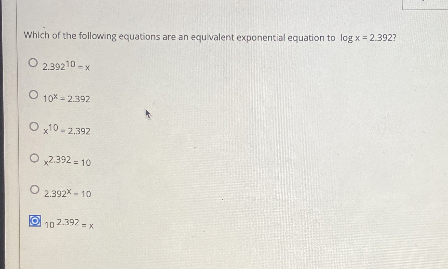 Solved Which of the following equations are an equivalent | Chegg.com