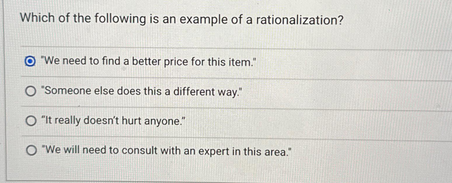 Solved Which of the following is an example of a | Chegg.com