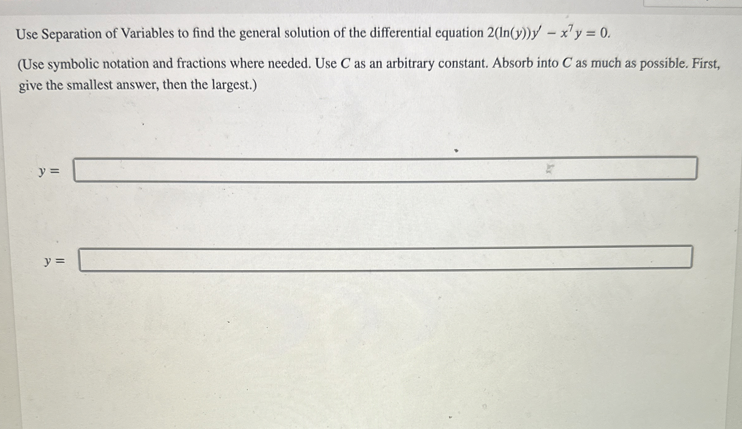 Solved Use Separation of Variables to find the general | Chegg.com