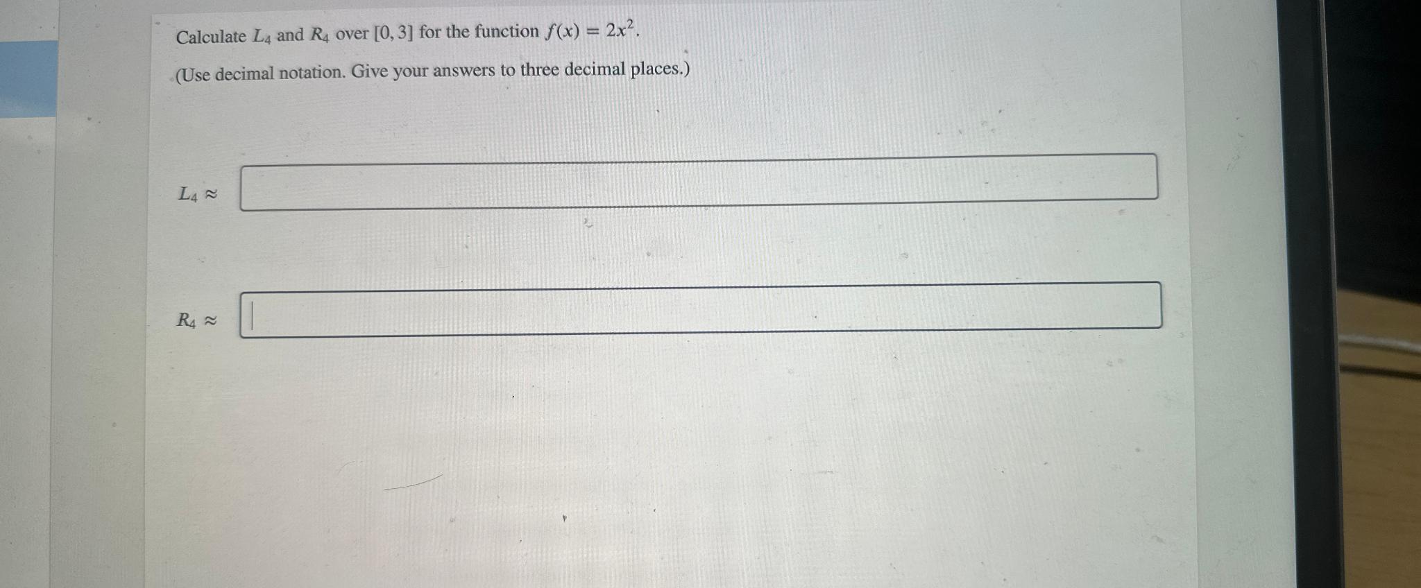 Solved Calculate L4 ﻿and R4 ﻿over 0,3 ﻿for the function | Chegg.com