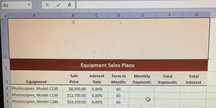 Solved 2. Insert a formula in cell E4 using the PMT function | Chegg.com