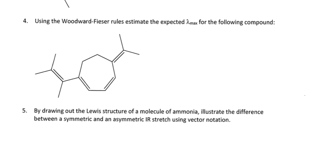Solved Using the Woodward-Fieser rules estimate the expected | Chegg.com
