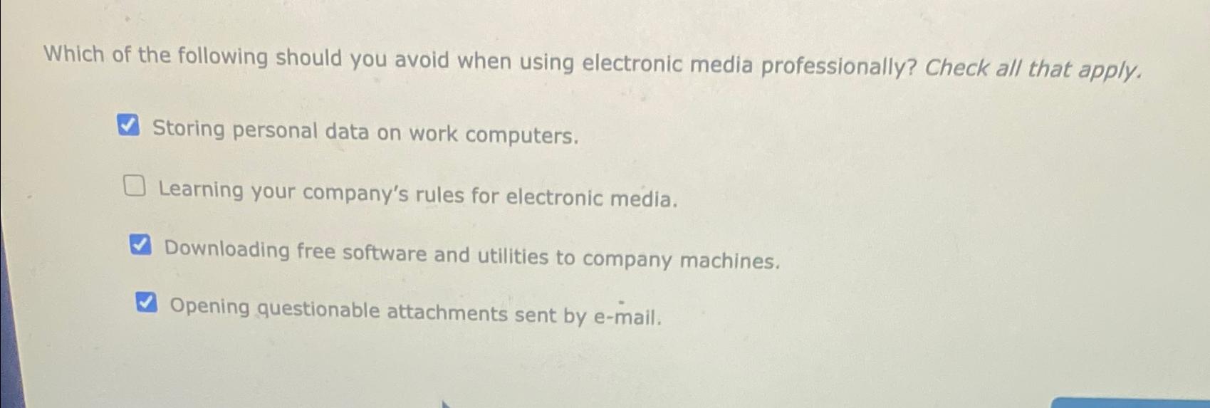Solved Which of the following should you avoid when using | Chegg.com