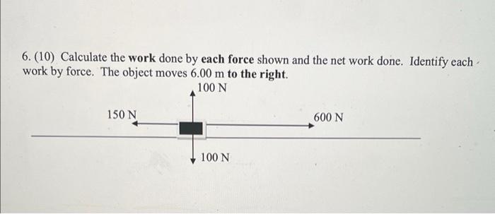 Solved 6. (10) Calculate the work done by each force shown | Chegg.com