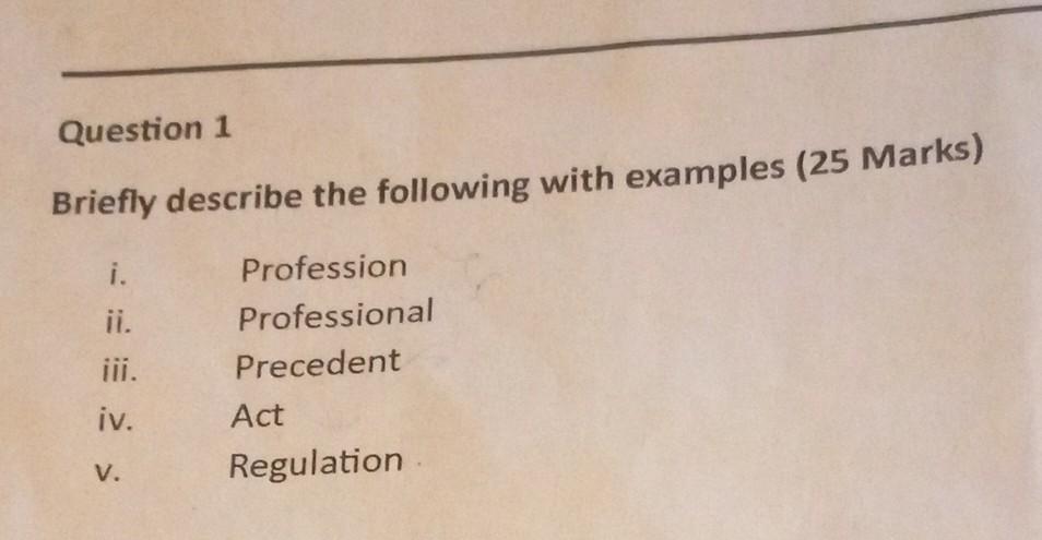Solved Question 1 Briefly describe the following with | Chegg.com