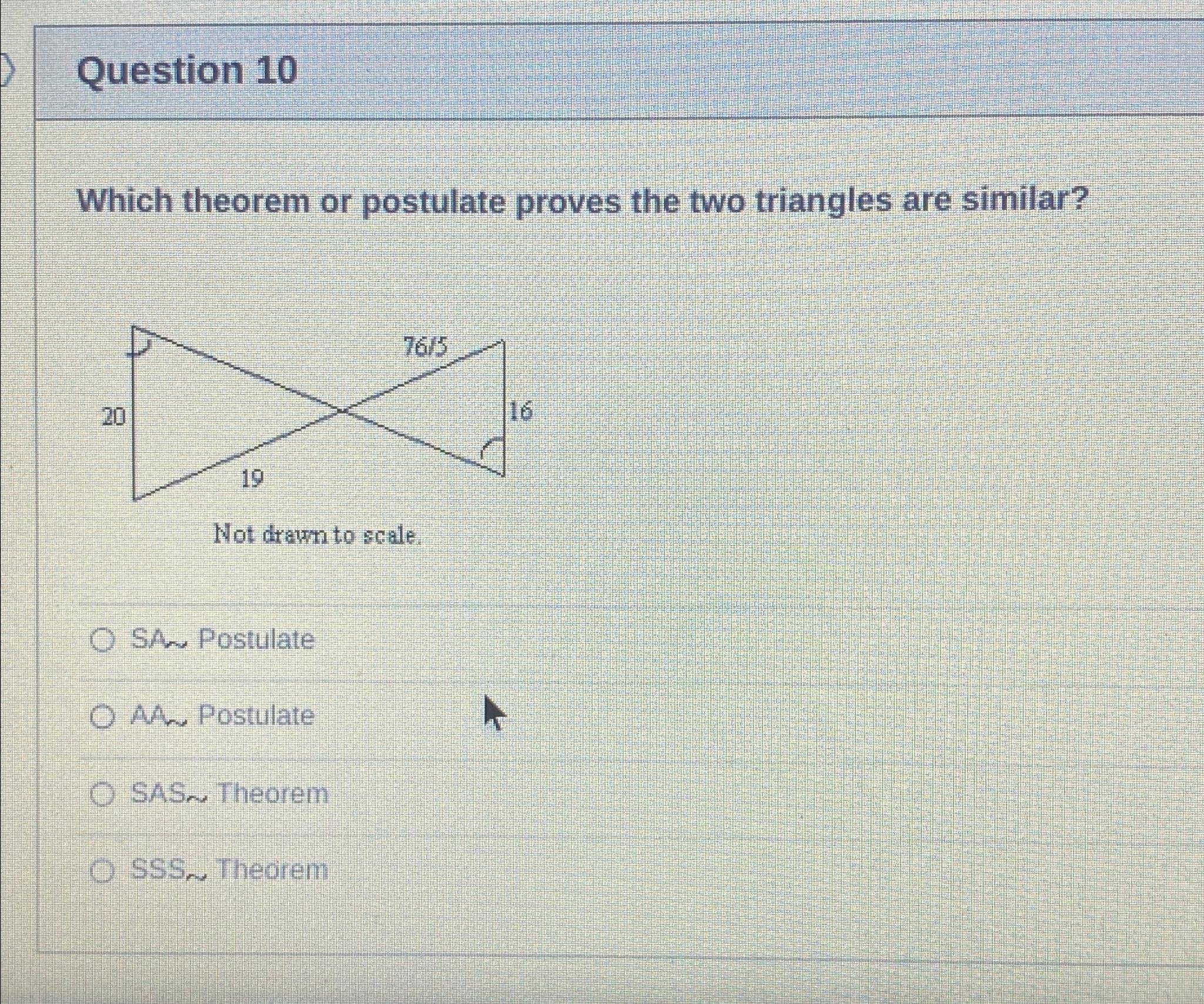 Solved Question 10which Theorem Or Postulate Proves The Two