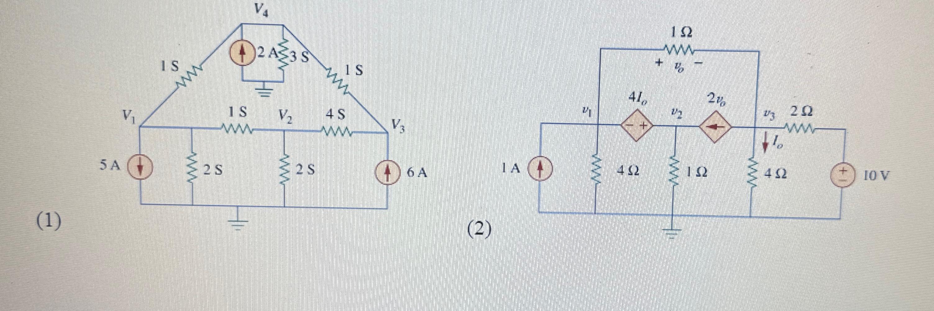 Solve these circuits with either node or mesh | Chegg.com