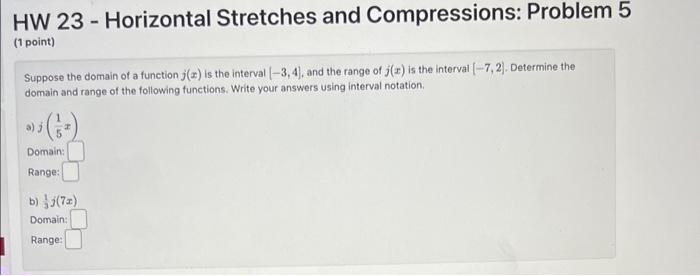 Solved HW 23 - Horizontal Stretches and Compressions: | Chegg.com