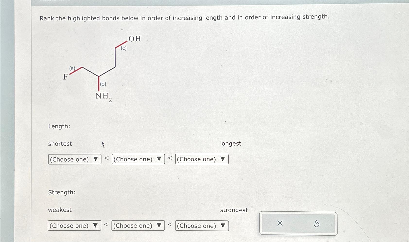 Solved Rank the highlighted bonds below in order of | Chegg.com