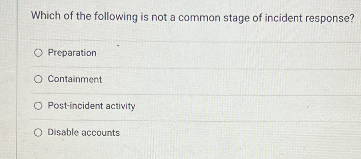 Solved Which of the following is not a common stage of | Chegg.com