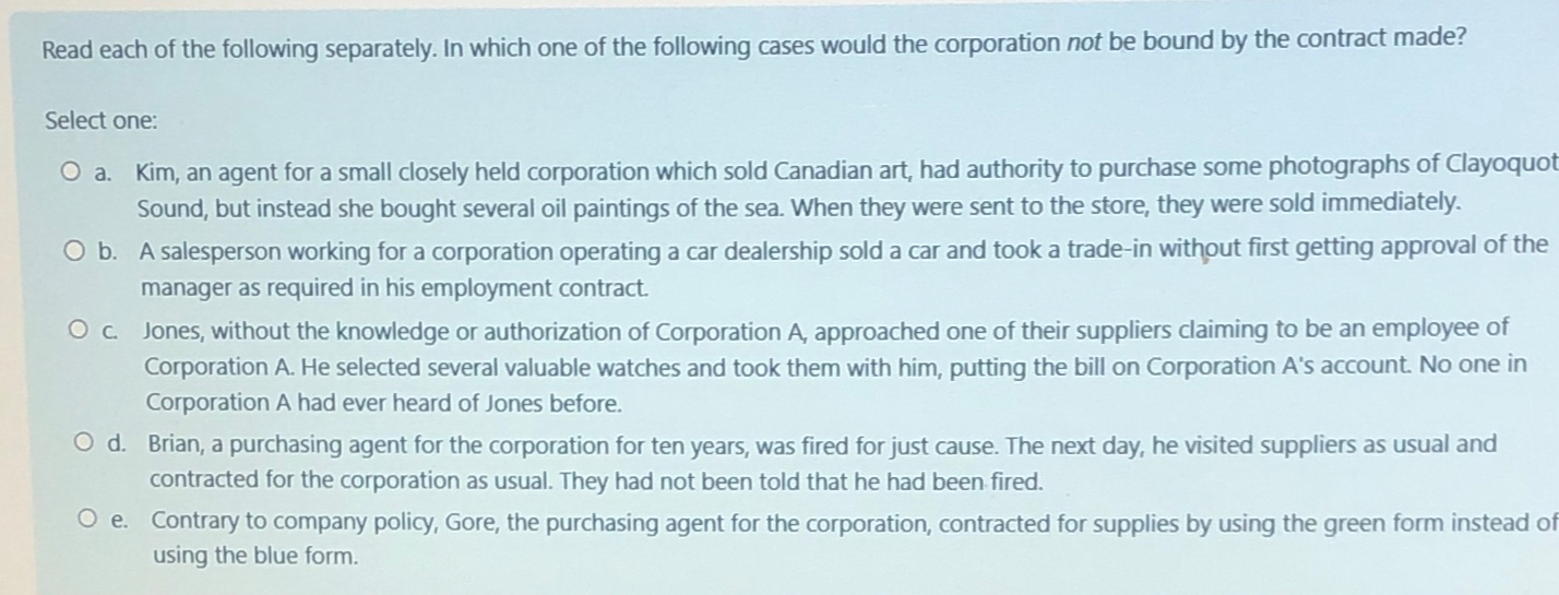 Solved Read each of the following separately. In which one | Chegg.com