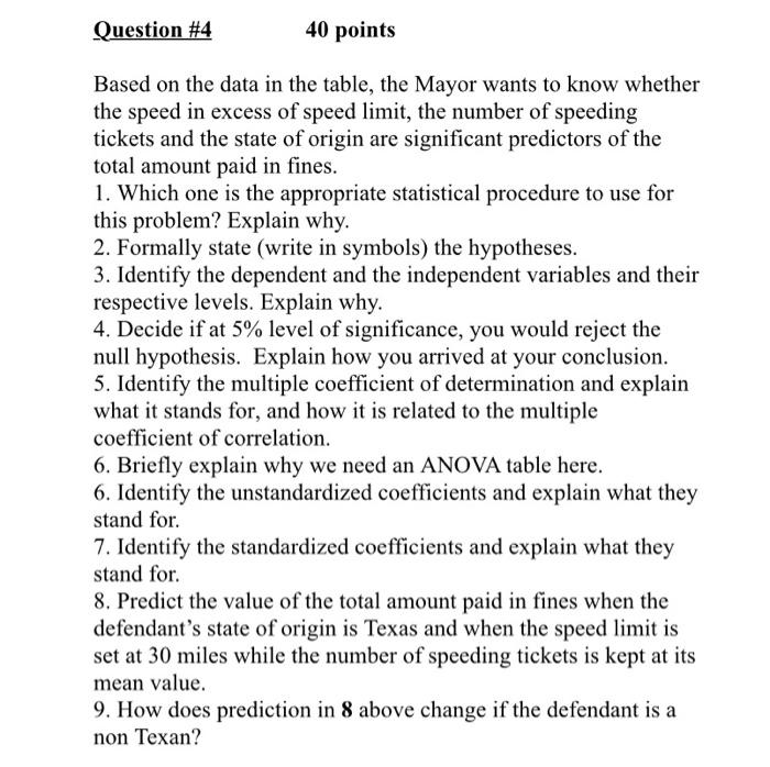 This is a 4 part question please answer all for in | Chegg.com