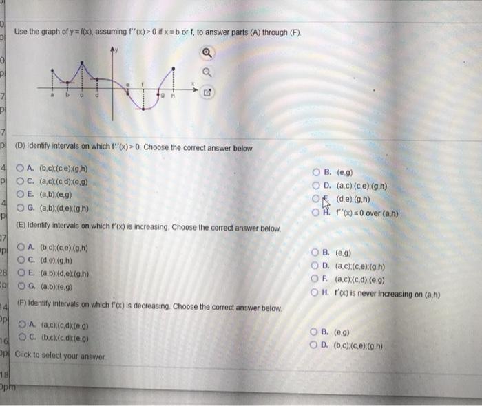 Solved Use the graph of y=f(x), assuming f'(x) > 0 1 x=b or | Chegg.com