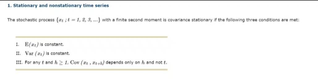Solved 1. Stationary and nonstationary time series The | Chegg.com