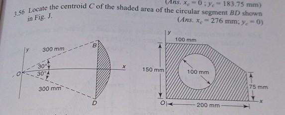 Solved Locate the centroid C of the shaded area of the | Chegg.com