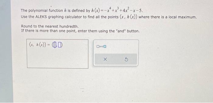Solved The polynomial function h is defined by | Chegg.com