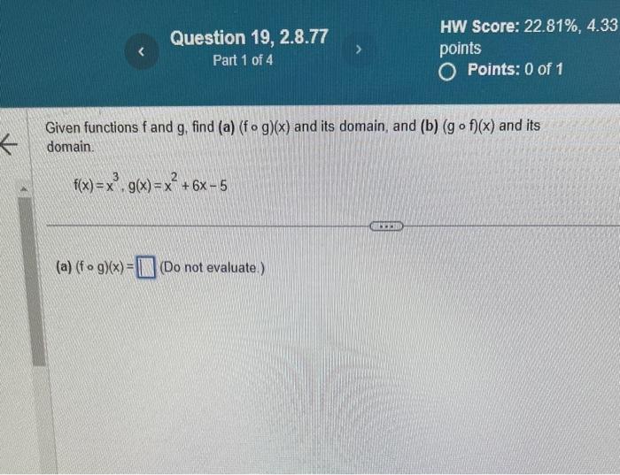 Solved Given functions f and g, find (a) (f∘g)(x) and its | Chegg.com Solved Given functions f and g, find (a) (f∘g)(x) and its | Chegg.com