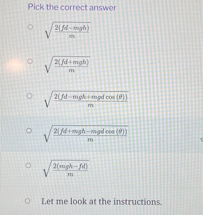 Solved A block of mass m starts from rest and slides down | Chegg.com
