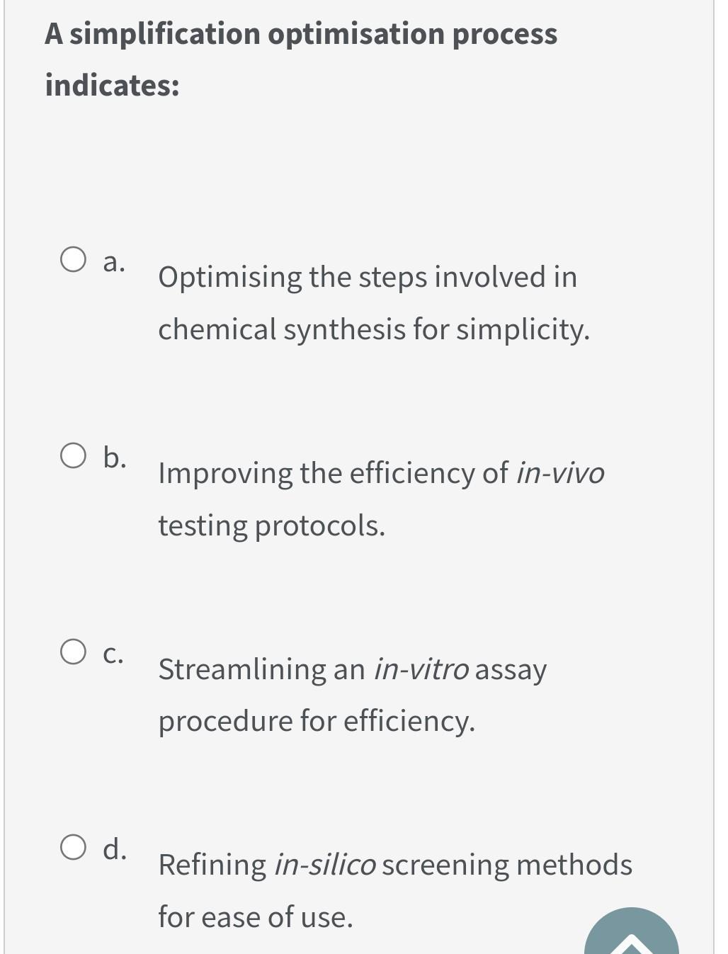 Solved A simplification optimisation process indicates: a. | Chegg.com