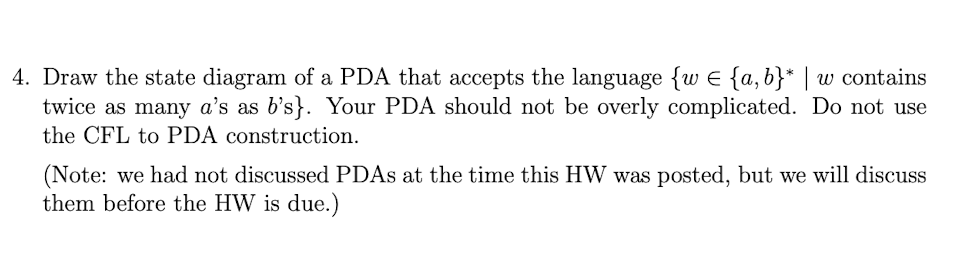 Solved Draw ON PAPER the state diagram of a PDA that accepts | Chegg.com