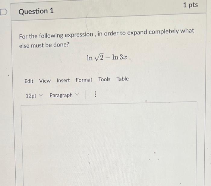 Solved For the following expression, in order to expand | Chegg.com