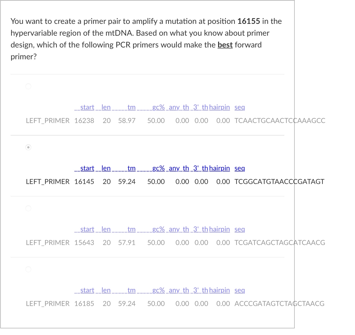Solved You want to create a primer pair to amplify a | Chegg.com