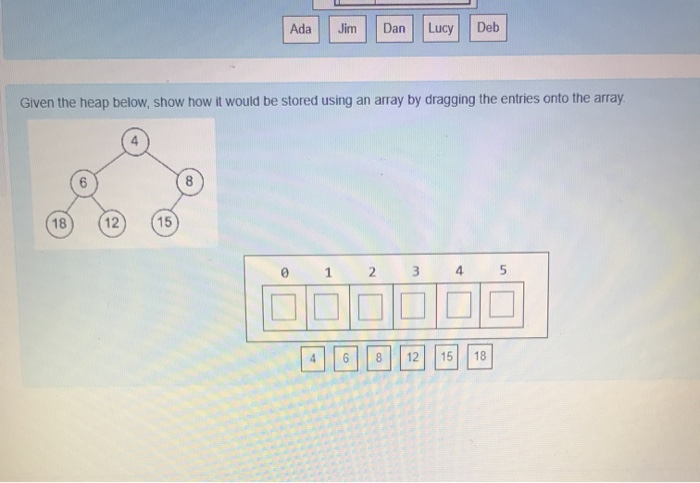 Solved Given the heap below, show how it would be stored | Chegg.com
