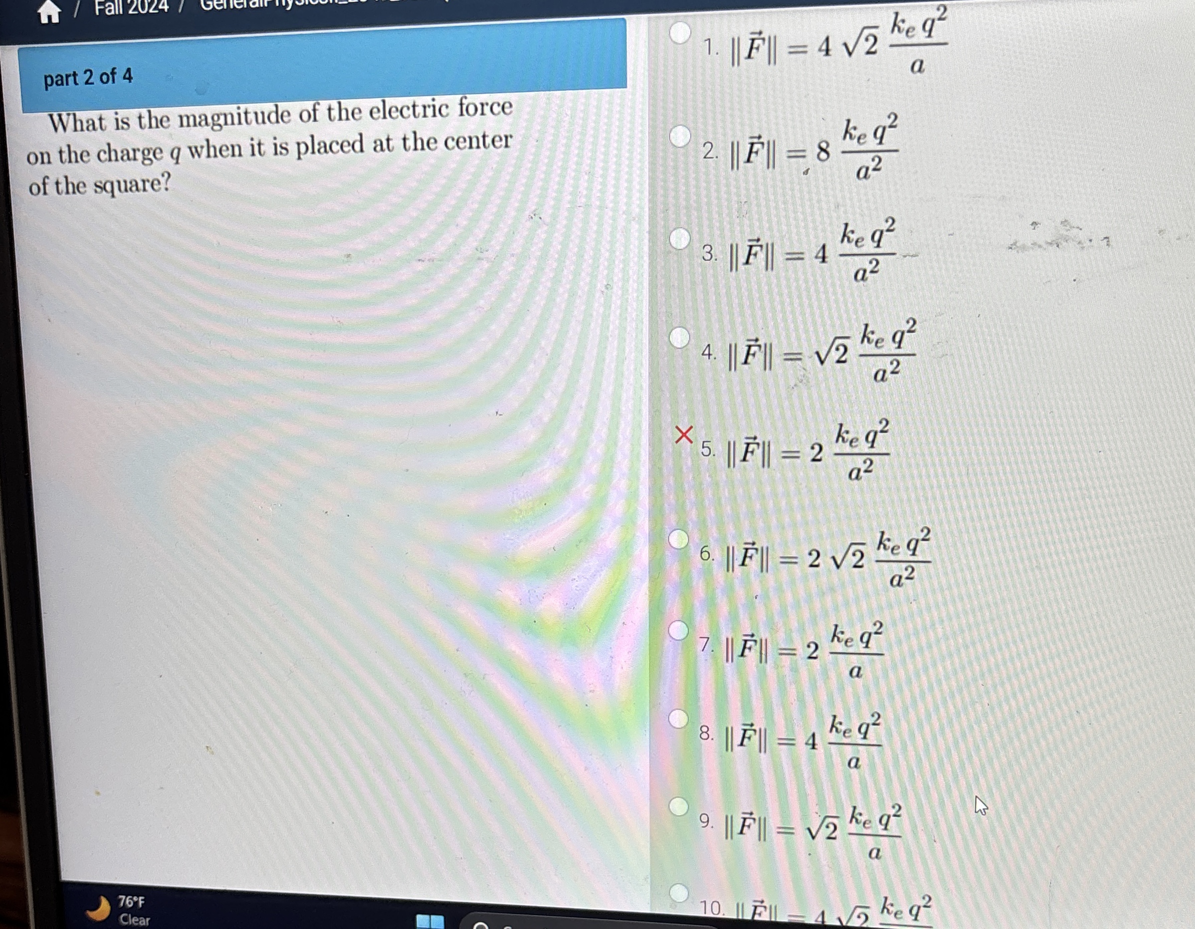 Solved part 2 ﻿of 4What is the magnitude of the electric | Chegg.com