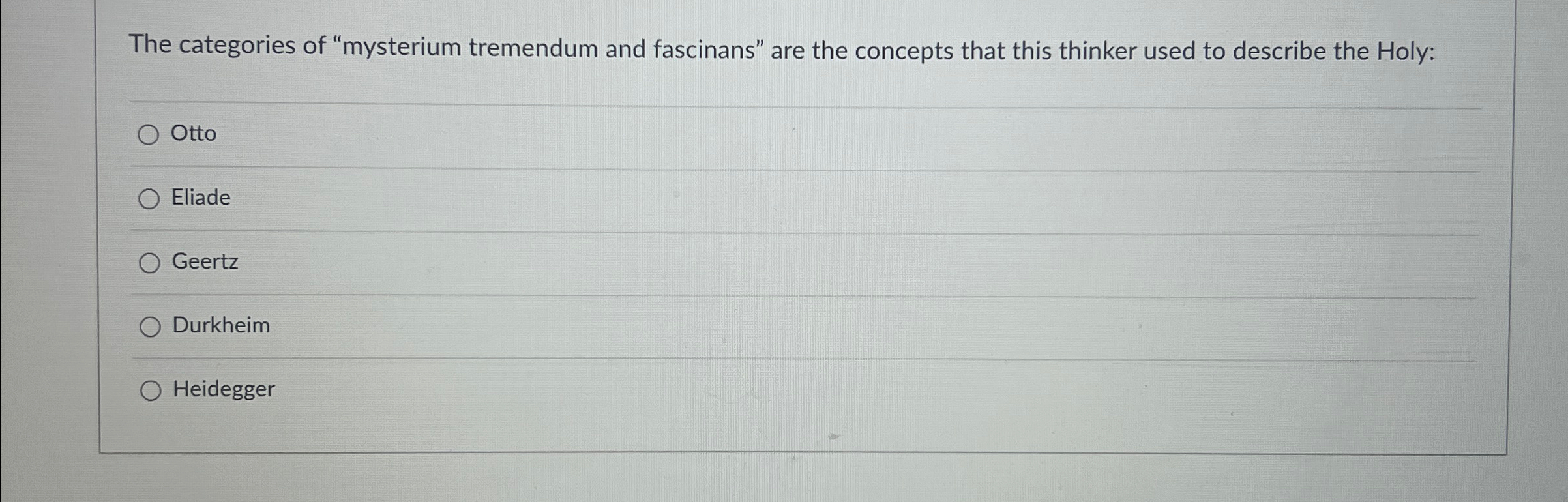 Solved The categories of "mysterium tremendum and fascinans" | Chegg.com