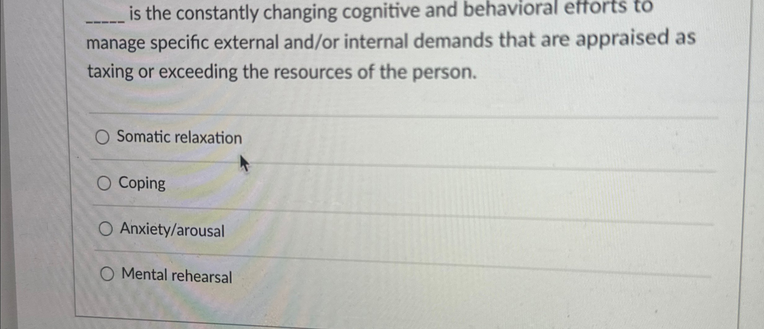 Solved q, ﻿is the constantly changing cognitive and | Chegg.com