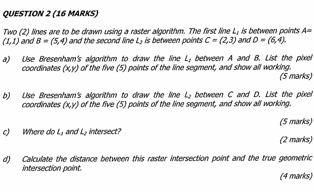 Solved QUESTION 2 (16 ﻿MARKS)Two (2) ﻿lines are to be drawn | Chegg.com