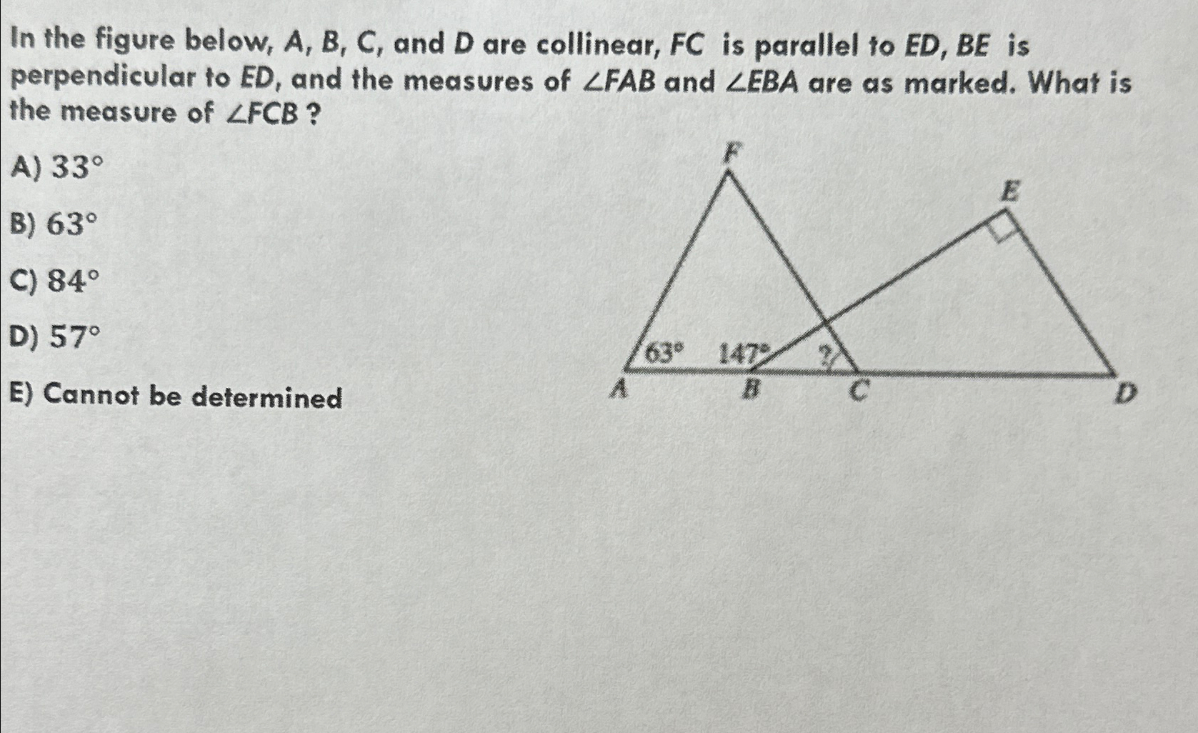 Solved In the figure below, A,B,C, ﻿and D ﻿are collinear, FC | Chegg.com