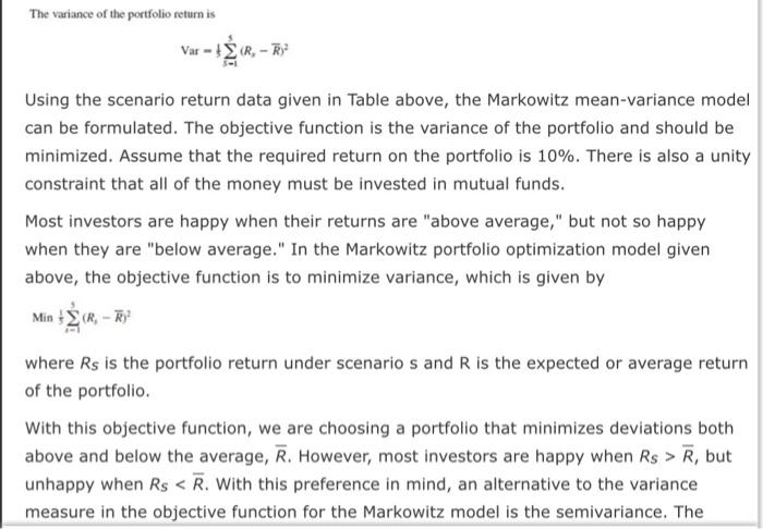 Solved Problem 12-23 Markowitz portfolio optimization: Harry | Chegg.com