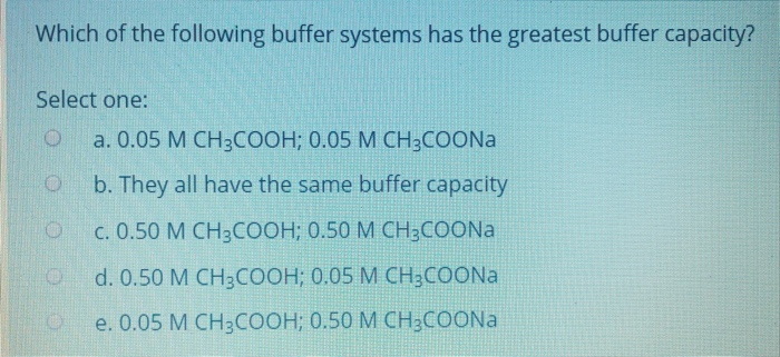 Solved Which of the following buffer systems has the | Chegg.com