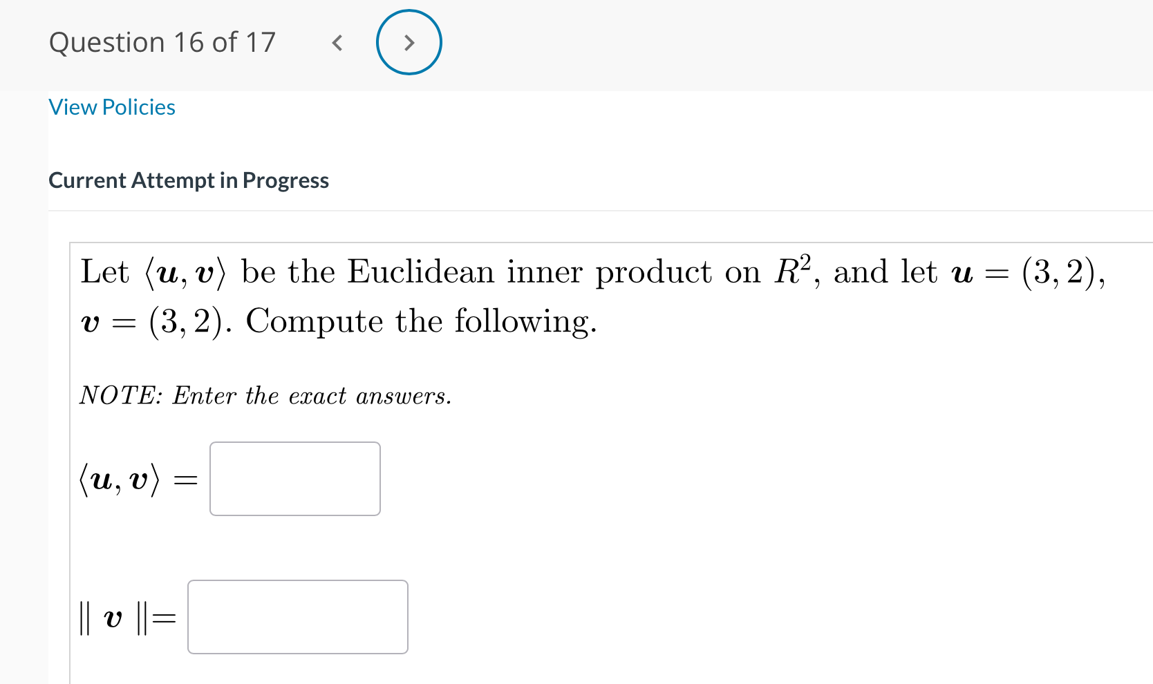 Solved Let (:u,v:) be the Euclidean inner product on R2, | Chegg.com Solved Let (:u,v:) be the Euclidean inner product on R2, | Chegg.com